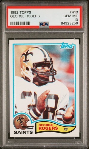 1982 TOPPS #410 GEORGE ROGERS PSA 10 GEM MINT ROOKIE RC POP 53 SAINTS ...