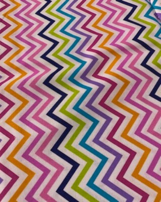 SUPER FUN RAINBOW Multi Color Chevron Fabric By the Yard NEW Keepsake ...