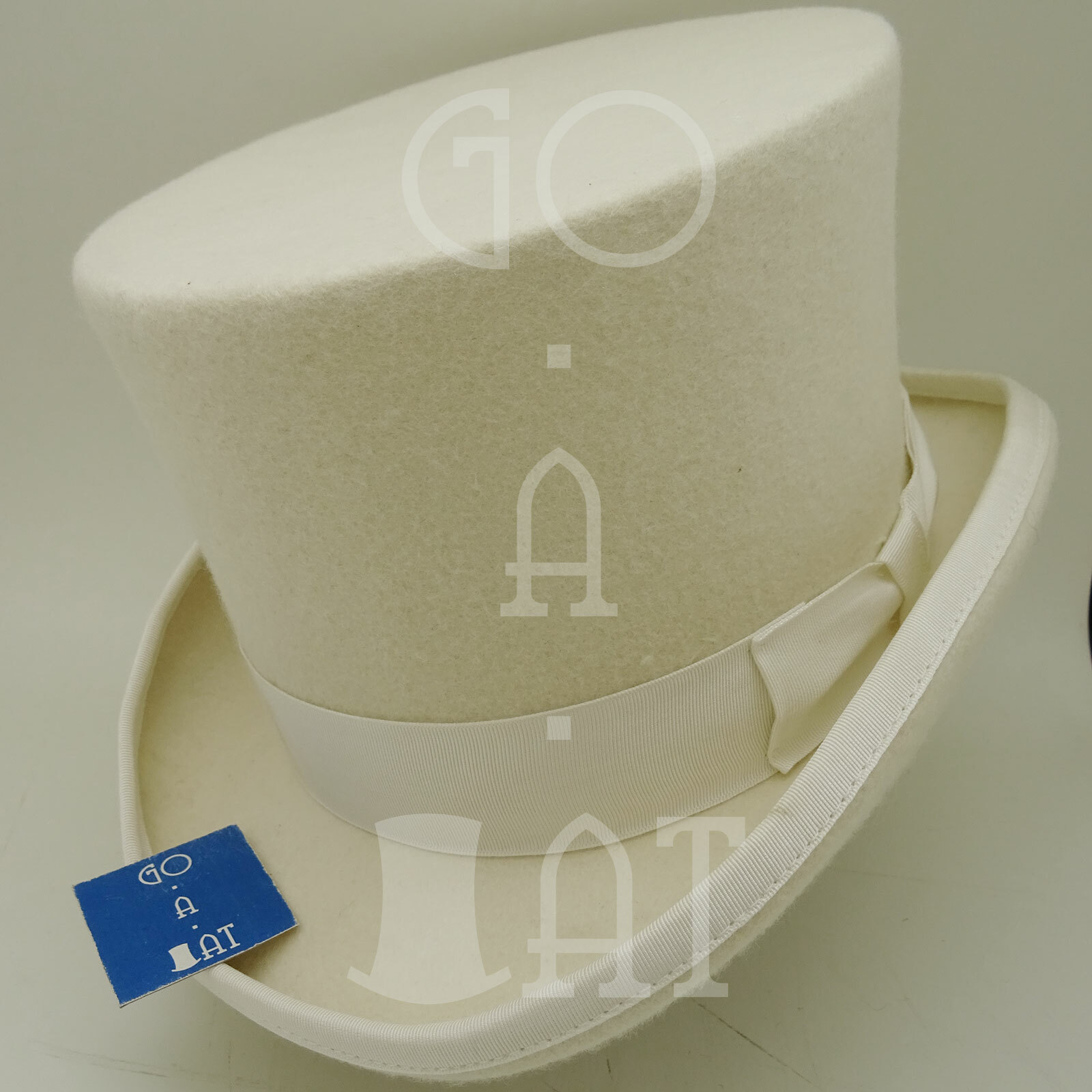 CLASSIC Wool Felt Men Top Hat Victorian Topper Gentlemen Tuxedo | Ivory ...