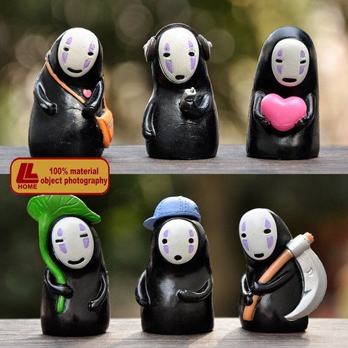 Anime Character No Face man cute 6pcs mini PVC Action Figure Statue Toy ...