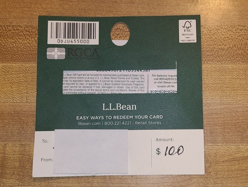 LL BEAN GIFT CARD $100 | eBay
