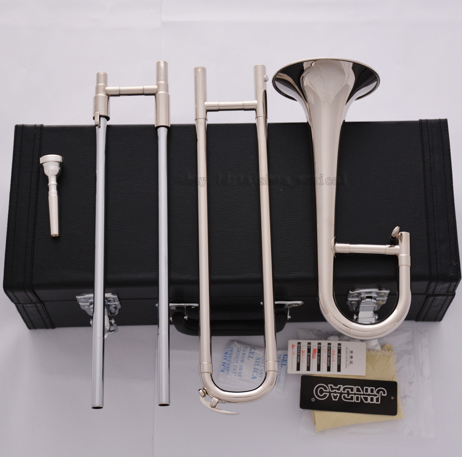 TOP New JINBAO Silver nickel Slide Trumpet Bb Soprano Trombone Horn ...