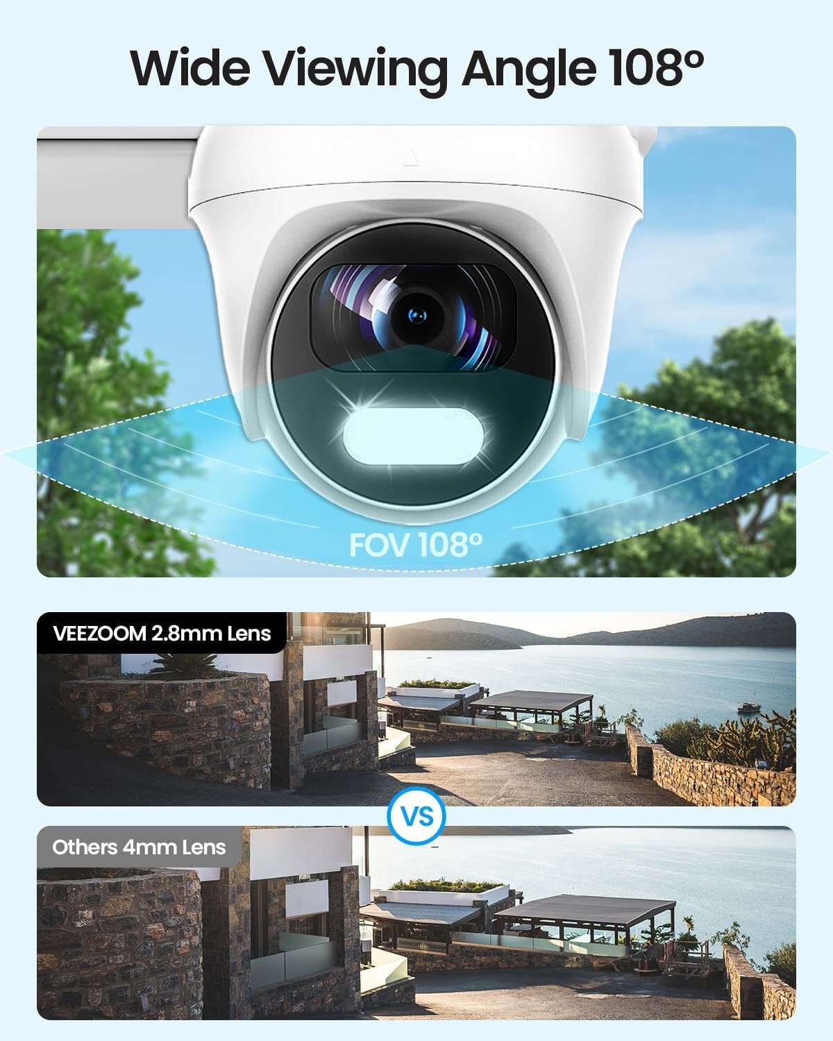 UKVISION 5MP CCTV Full night Vision HD built in mic Turret CCTV Camera ...