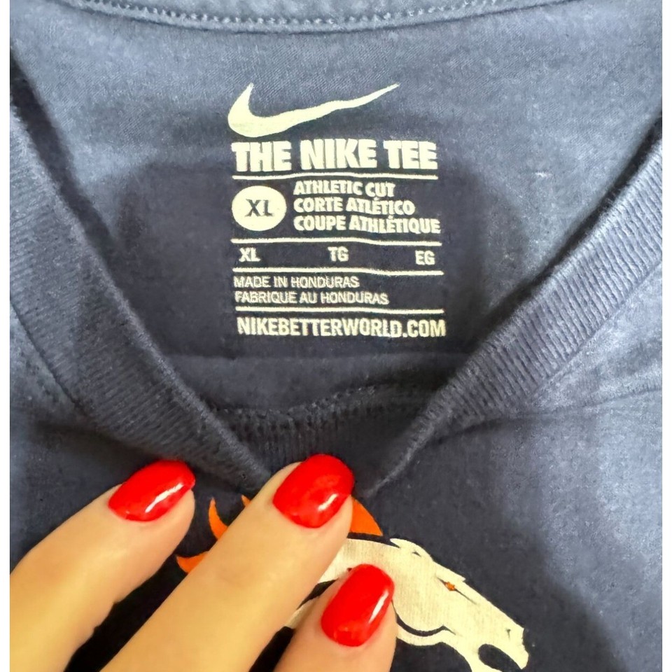 Nike Broncos Manning No18 Super Bowl 50 T-Shirt XL Athletic Cut Blue ...