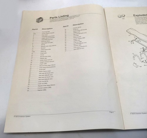 Body Champ IT 9070 Gravity Inversion System Owner's Manual | eBay