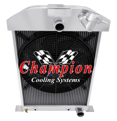 RC Champion 3 Row Radiator Chevy Config,16" Fan-1933 1934 Ford Cars V8 ...