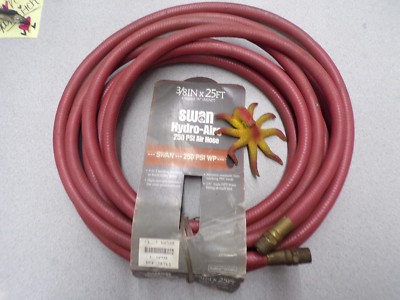 NEW Swan Hydro-Aire 250 PSI Air Hose 6W938 3/8' x 25ft Coupled 3/8" NPT ...
