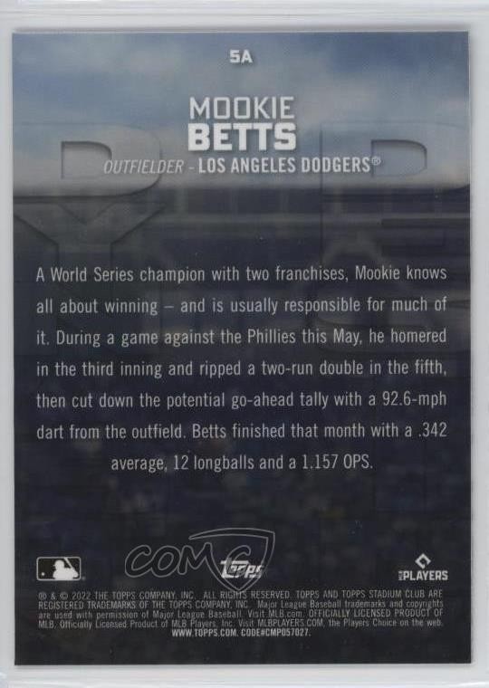 2022 Topps Stadium Club Chrome Dynasty and Destiny Mookie Betts #5A 0vf5 | eBay