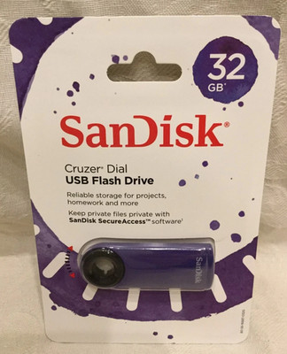 Purple SANDISK Cruzer Dial 32GB USB FLASH DRIVE Storage Transfer Memory ...