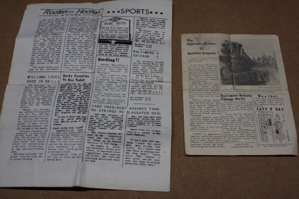 Ft. Bragg 1954 Flash Burn Newspaper and 1954 COMBAT Newsletter VG | eBay