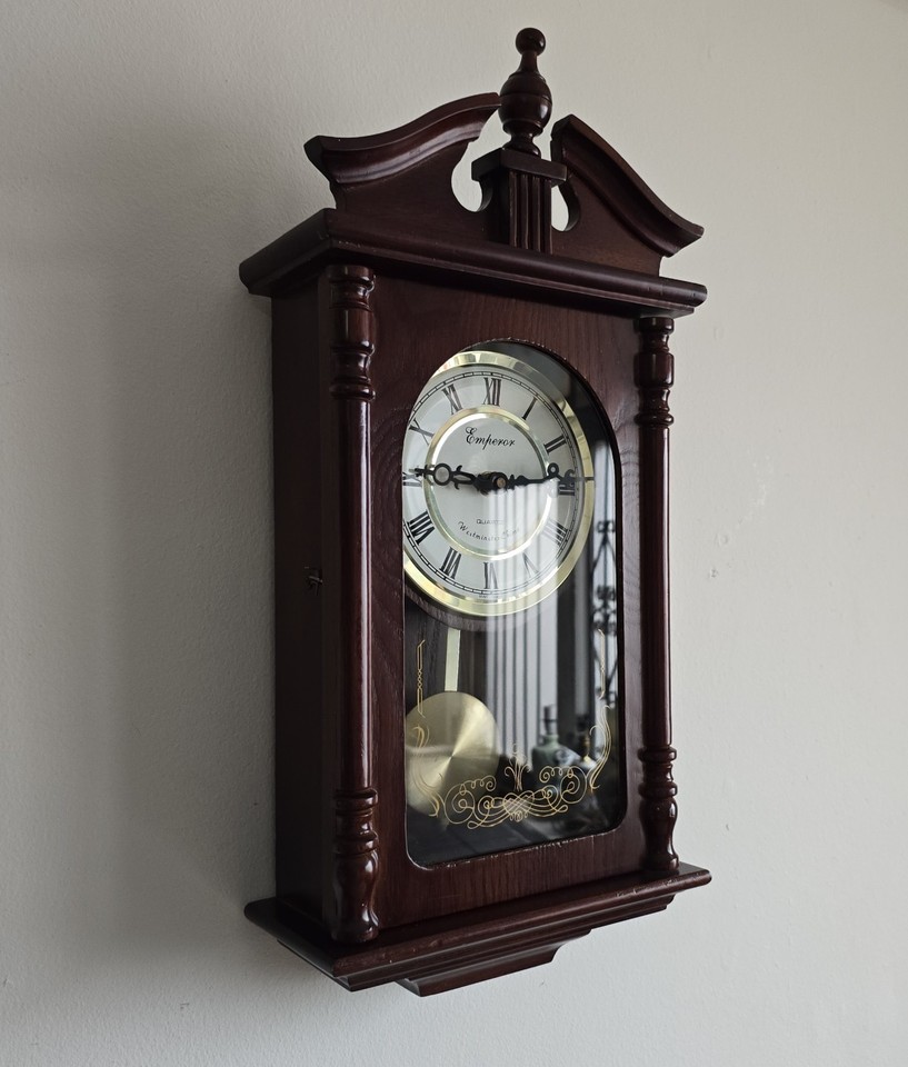 Emperor Wall Pendulum Clock Quartz WestMinster Chime Clock Wooden ...
