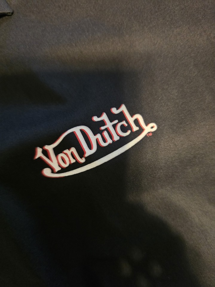 Von Dutch Originals Black Button Up Long Sleeve Graphics Shirt Men Size ...