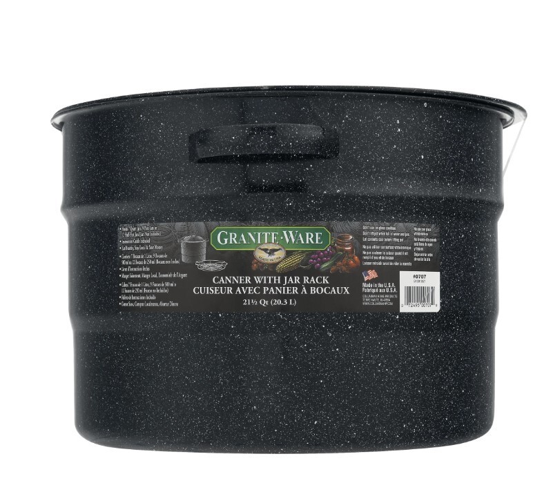 Granite Ware 21.5-Quart Water Bath Canner with Jar Rack (Speckled Black ...