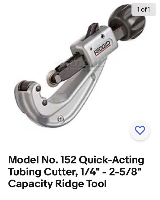 RIDGID 152 Quick Acting Tube Cutter 31642 for sale online | eBay