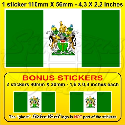 RHODESIA Rhodesian Flag 1968-1979 Vinyl Decals, Bumper Stickers 110mm ...