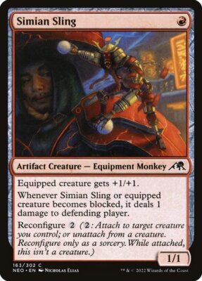 MTG Magic the Gathering Simian Sling (163/604) Kamigawa Neon Dynasty NM ...