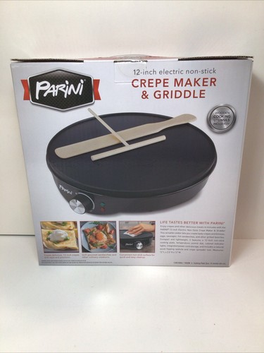 Parini 12” Electric Non-Stick CREPE Maker Griddle Blintzes Pancakes ...