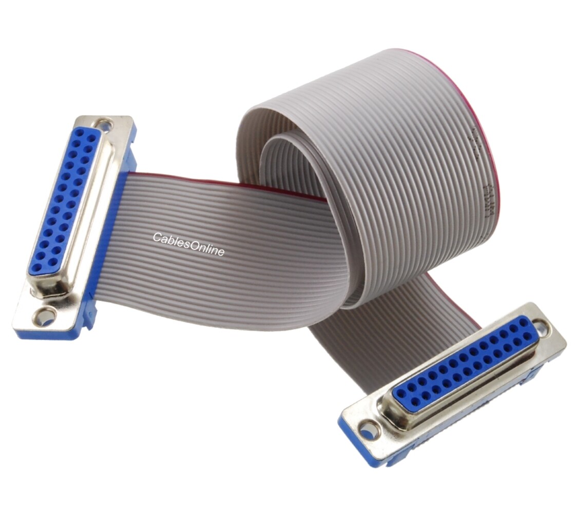 DB25 Female to DB25 Female 25-wire 28AWG Flat Ribbon Cable | eBay