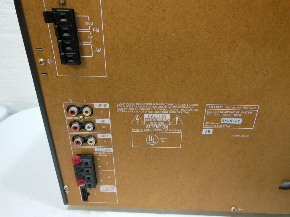 Vintage Sony HST-231 Stereo Component System Tuner - Dual Cassette Not ...