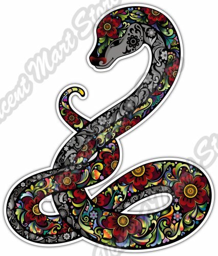 Cheerful Snake Abstract Ornament Colorful Car Bumper Vinyl Sticker ...