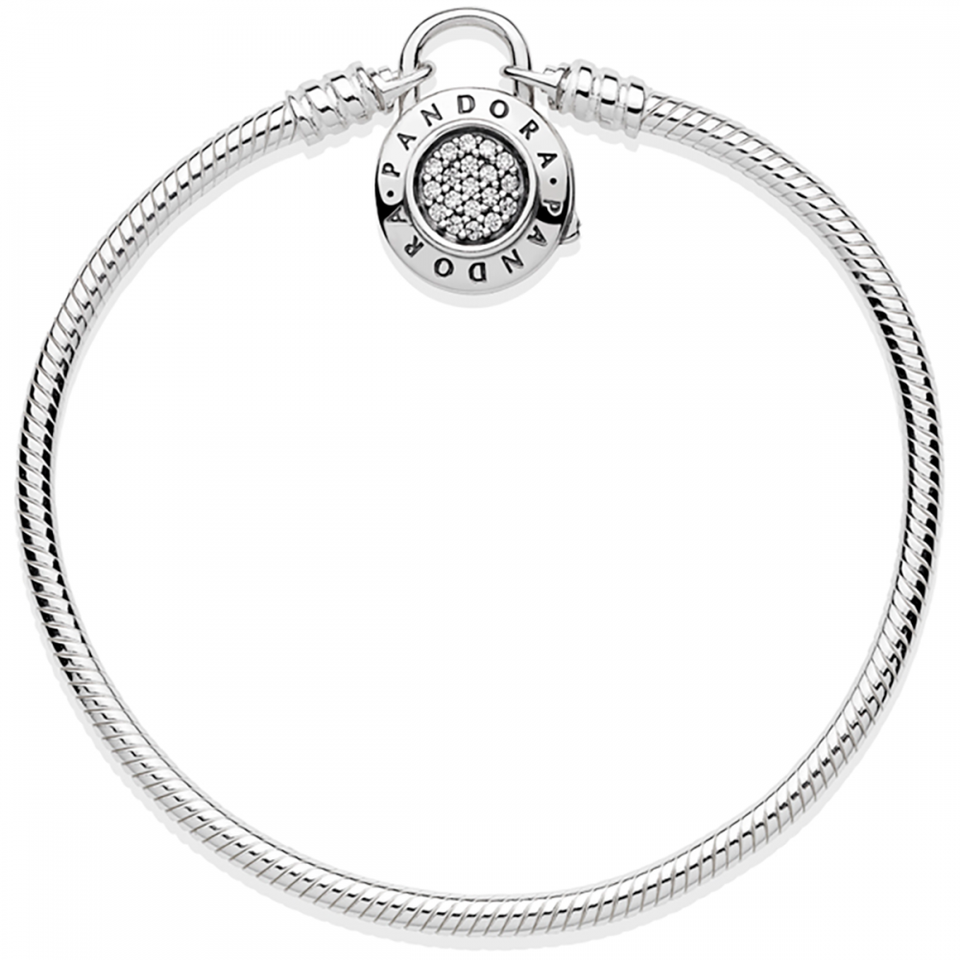Pandora Moments Smooth Silver Bracelet With Brand Padlock Clasp ...