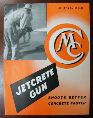 Vtg JETCRETE CONCRETE GUN BROCHURE CMS Construction Machinery Sales Co ...