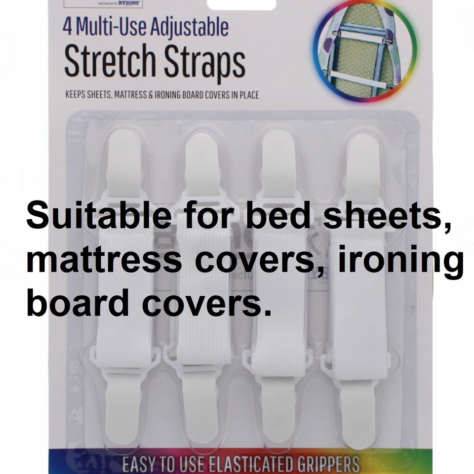 Bed Sheet Grippers Clips Mattress Holder x4 Ironing Board Straps ...