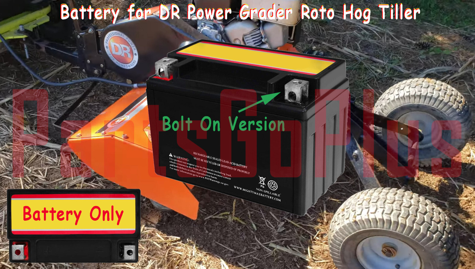 Battery for DR Power Grader Roto Hog Tiller 134471 12V10Ah Bolt On ...