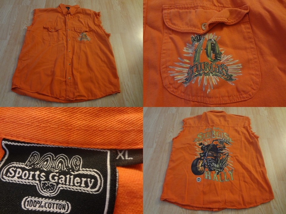 Men's Sturgis XL Orange Cotton Vest | eBay
