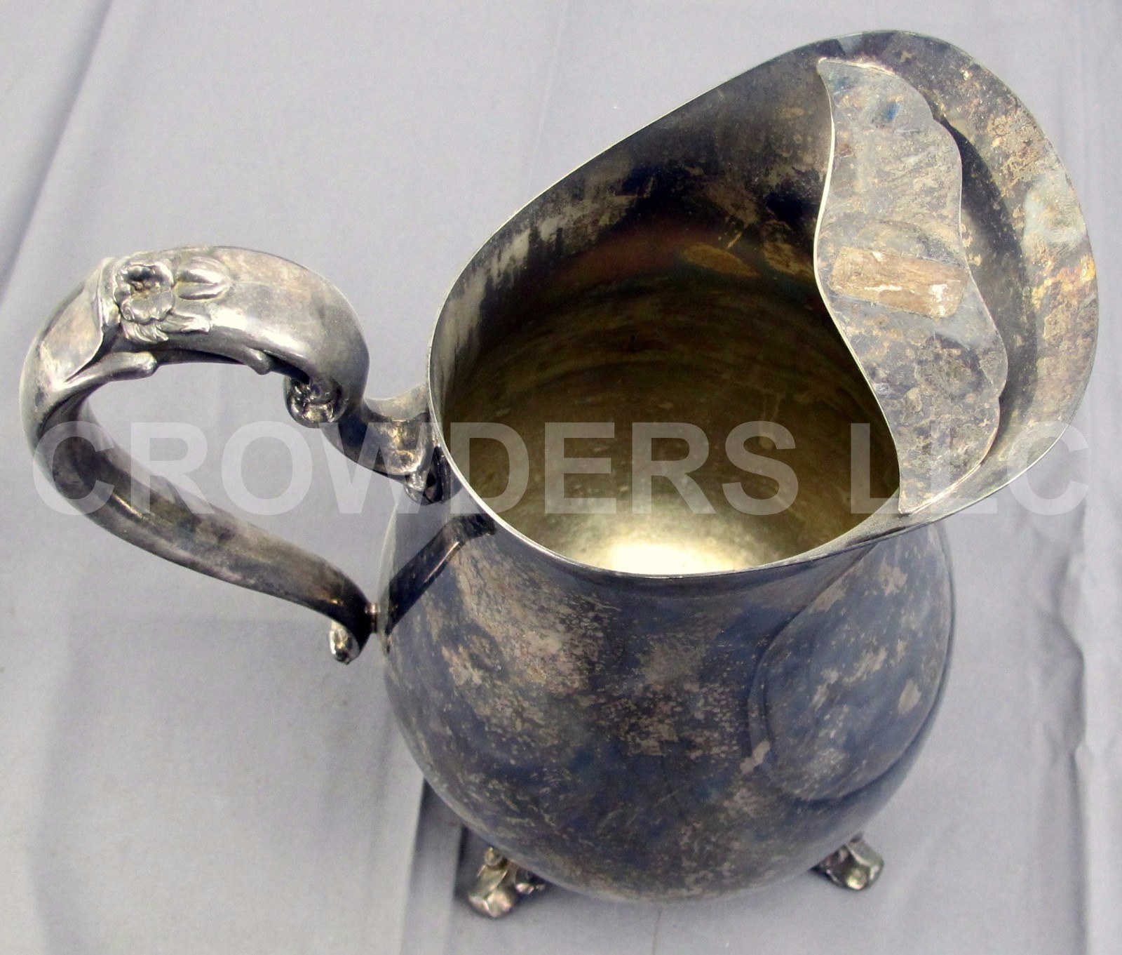 Int'l Silver Co Webster Wilcox Claw Foot Silver Plate Water Pitcher w ...
