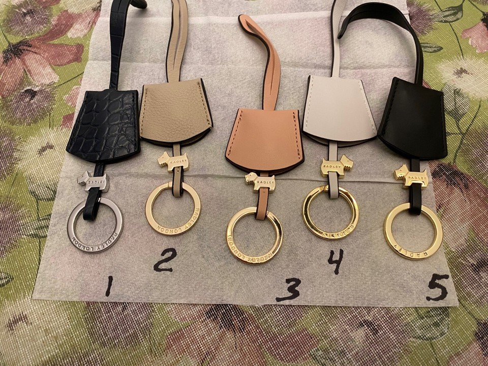 Radley London Scottie Purse Hang Tags Gold Tone Key Ring Diff Straps ...