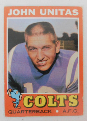 1971 TOPPS FOOTBALL CARD #1 JOHN UNITAS BALTIMORE COLTS (item#B83) | eBay