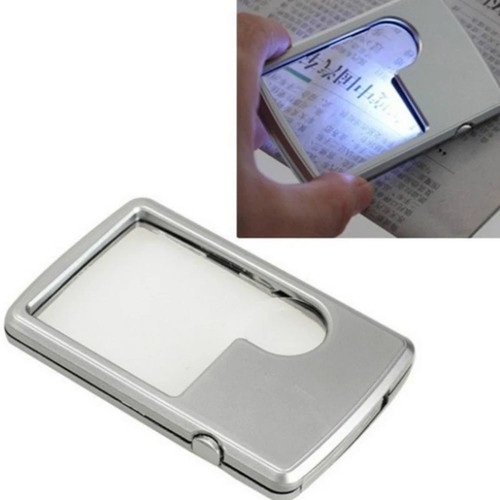 Pocket HD Magnifying Glass Card Type Magnifiers With LED Light Jewelry ...