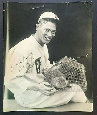 Roy Johnson Signed 7.5x9.5" Photo Detroit Tigers NY Yankee 1936 WS ...