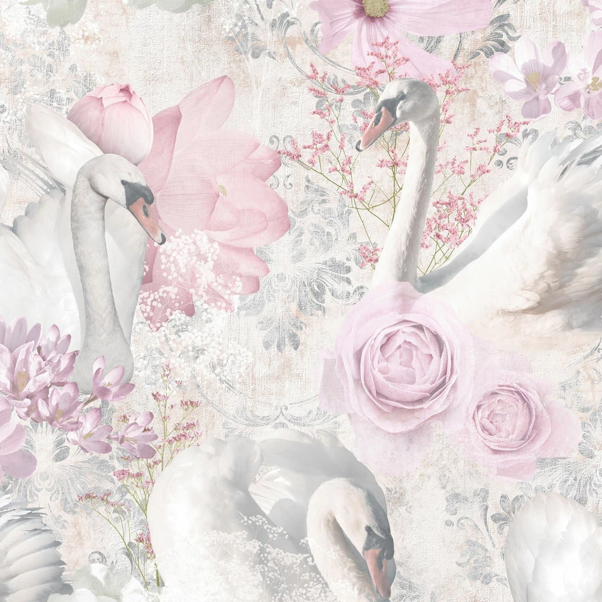 Vintage Swan Wallpaper