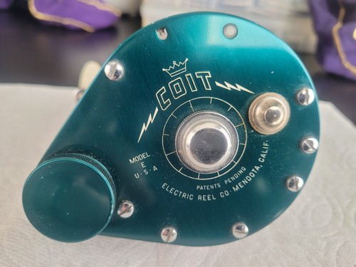 COIT ELECTRIC VINTAGE FISHING REEL MINT IN BOX CALIFORNIA GREEN | eBay