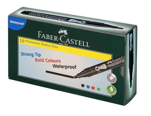 Faber-Castell Permanent Marker Stift - 10er Pack (schwarz) KOSTENLOSER ...
