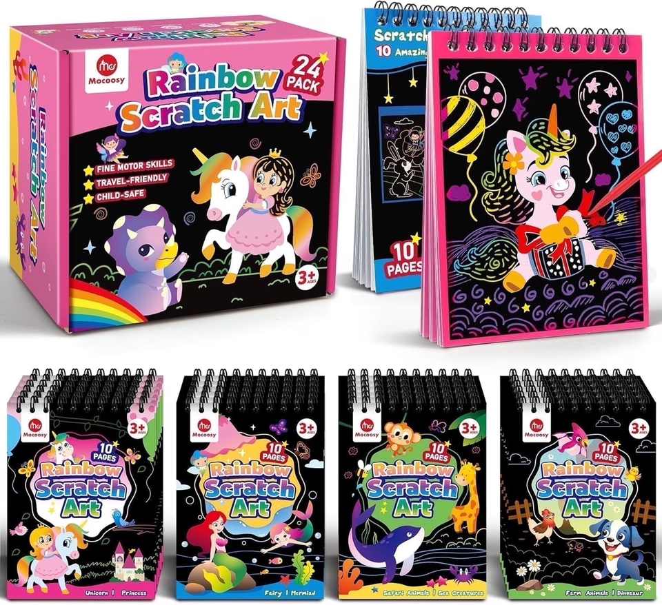 24 Scratch Art Packs - Fun Party Favors for Kids Ages 3-12 ...