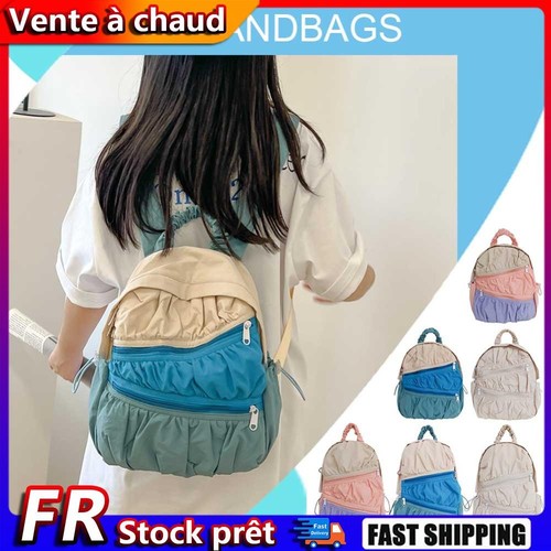 Fashion Backpack Cute Students Backpack Trendy Ruched Daypack Outdoor ...