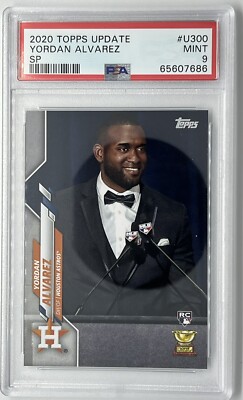 2020 topps update yordan alvarez rookie sp psa 9 mint houston astros ...