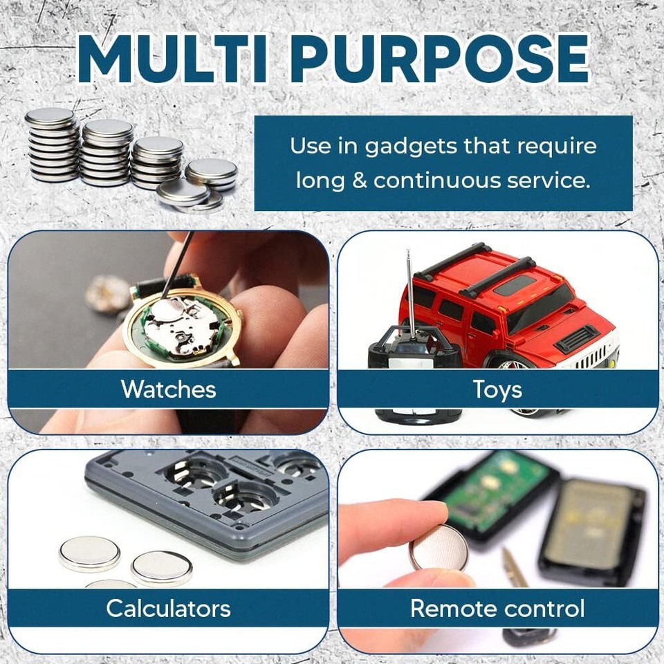 24 ASSORTED Watch Cell Batteries AG1/3/4/10/12/13 CR2016/2025/2032 Toys ...