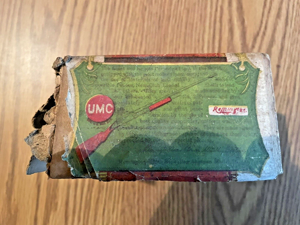 A Remington UMC New Club 12 GA. Paper Shells 2 Piece Empty Ammo Box ...