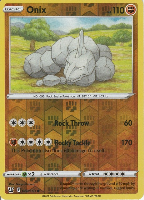 Pokémon TCG Onix Sword & Shield - Battle Styles 068/163 Reverse Holo ...