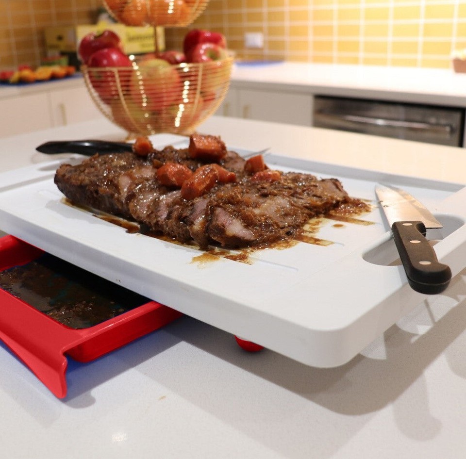 Karving King XL Cutting Board w Drip Tray, Spikes and removable ...