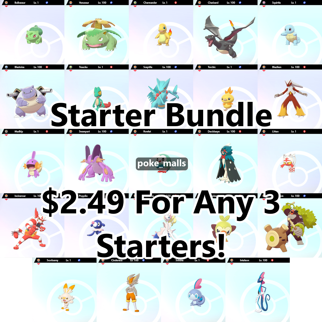 All Shiny Starter Pokemon