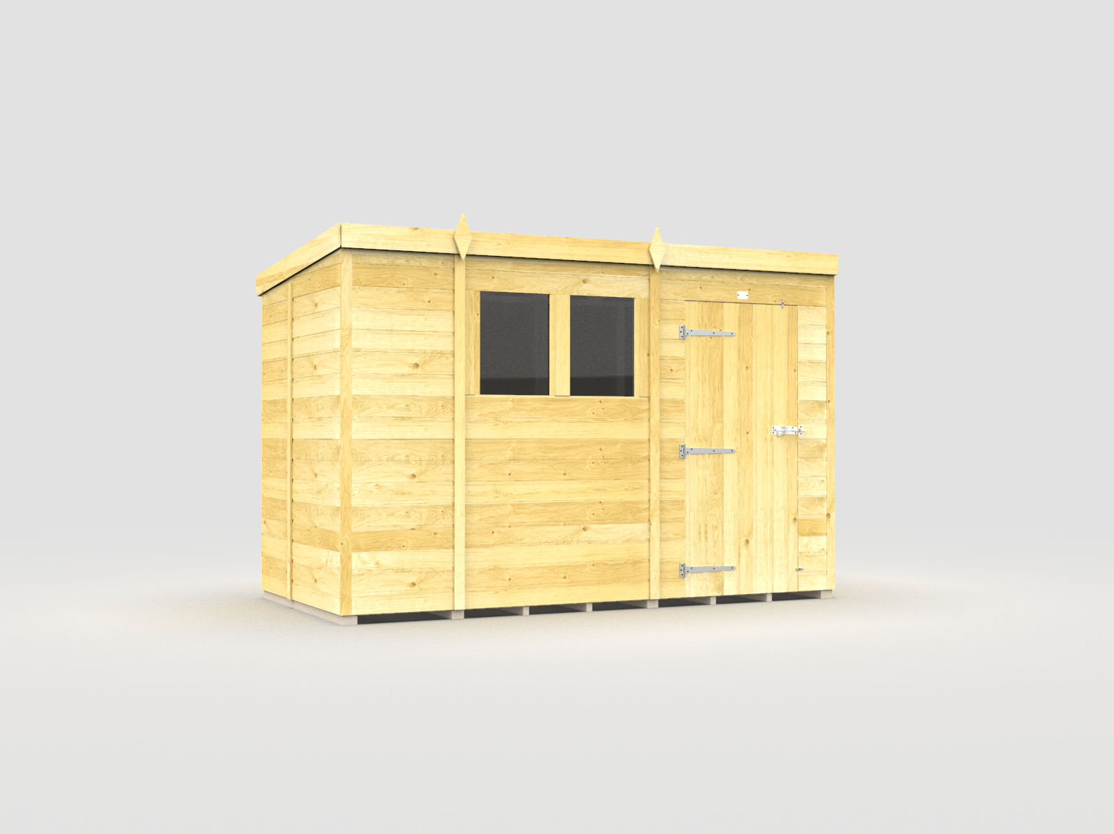 Total Sheds 10x5 12x5 14x5 Pent Pressure Treated Shiplap Shed Fast ...