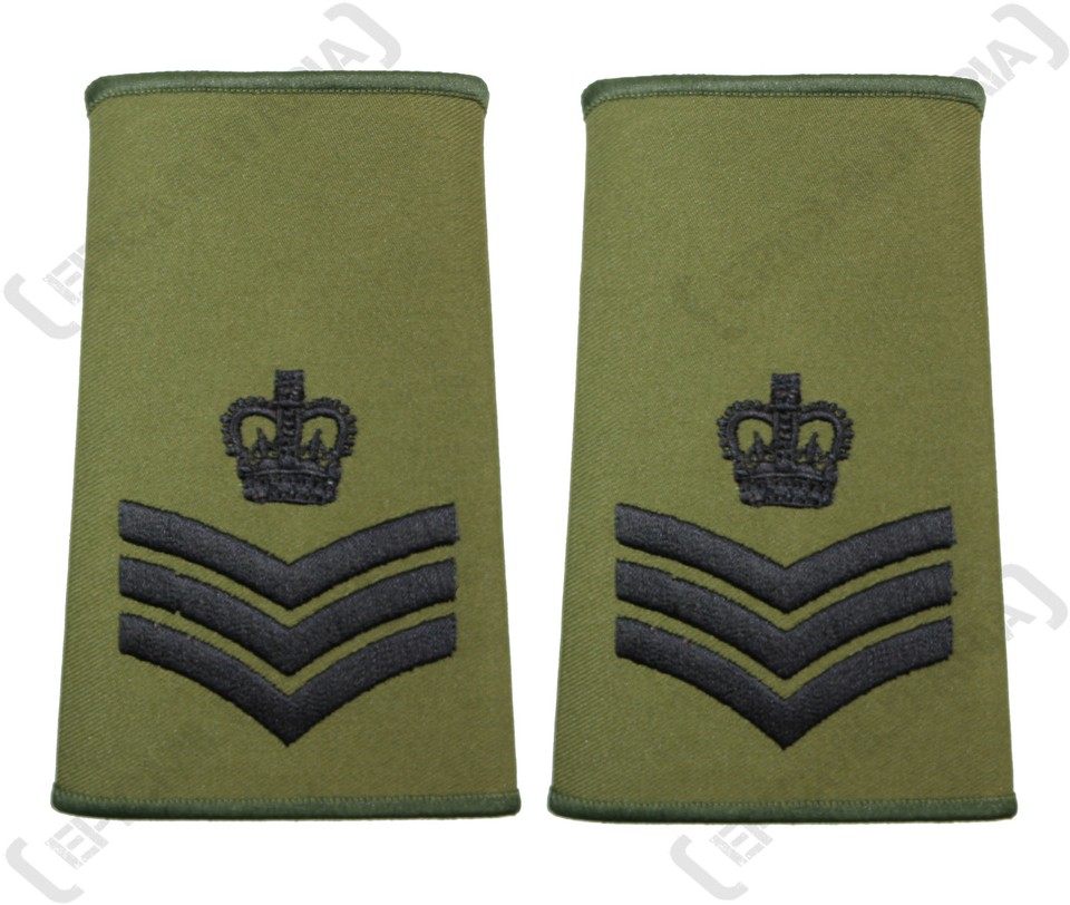 NEW British Army RANK SLIDES Olive Green Military Uniform Patches ...