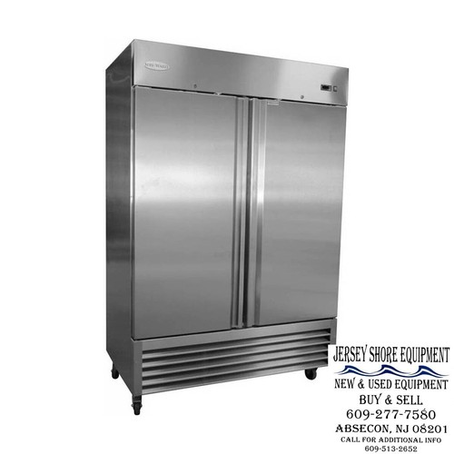 Serv-Ware RR2-HC 54" Two Section Reach-In Refrigerator w/ 2 Solid Doors ...