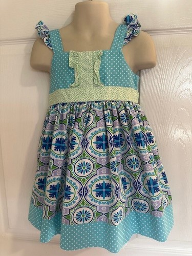 Stellybelly Girls Size 2t Blue Print Sundress | eBay