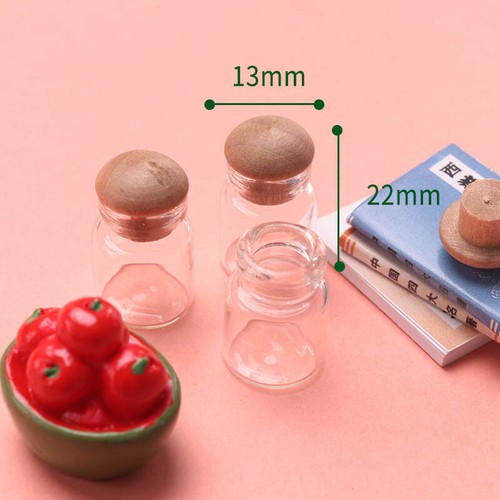 4PC Dollhouse 1:12 Scale Miniature Clear Glass Jars Kitchen Glassware ...